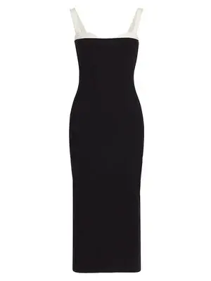 REFORMATION Nelle Knit Midi-dress - Black | Editorialist