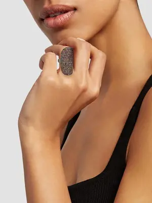 Nina Gilin Rhodium-plated & Tourmaline Ring