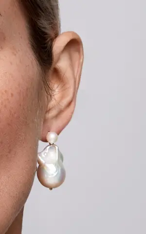 Mateo Duality 14k Yellow Gold Pearl Earrings