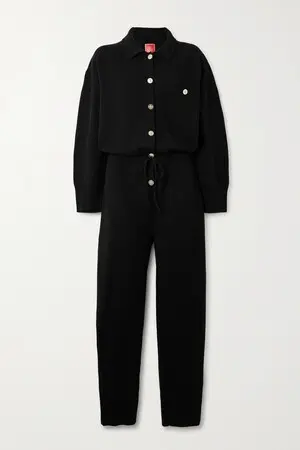 BARRIE Sofia Coppola Cashmere Jumpsuit - Black