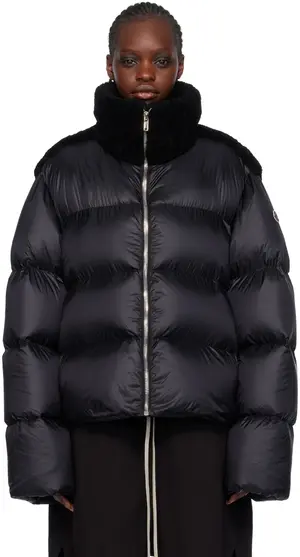 Rick Owens Rick Owens Moncler + Rick Owens Black Cyclopic Down Jacket - 999 Black