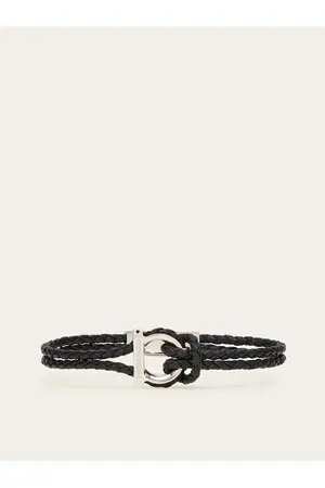 FERRAGAMO Gancini Braided Bracelet - Black