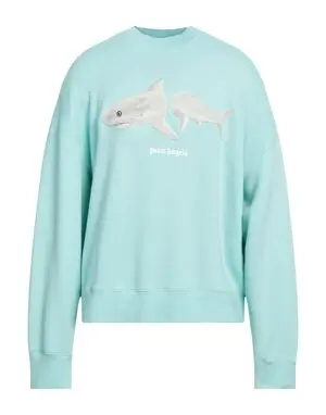 Palm Angels Crewneck Sweatshirt With Appliqués - Blue