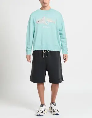 Palm Angels Crewneck Sweatshirt With Appliqués - Blue