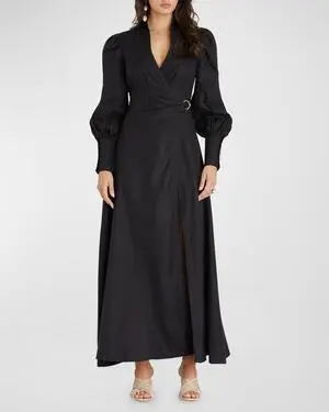 dark blue fantasy dress Navy Blue Beaded Prom Dresses Extra Long Cape Sleeve Mother of the Bride Dress 22118 Navy Blue / US14 main image 1