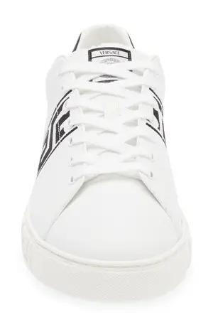Versace Barocco Greca Jacquard Sneakers - 2w020-white Black
