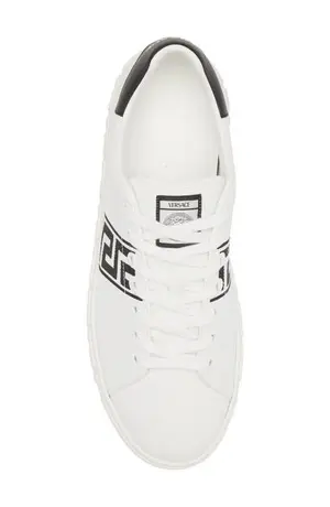 Versace Barocco Greca Jacquard Sneakers - 2w020-white Black