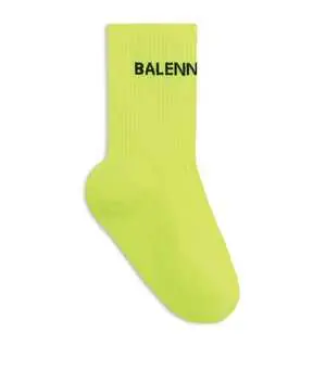 Balenciaga Logo Socks Yellow