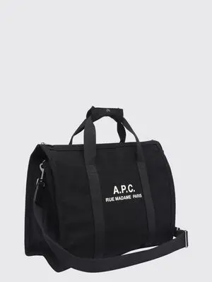 A.p.c. Récupération Travel Bag In Cotton With Printed Logo - Black
