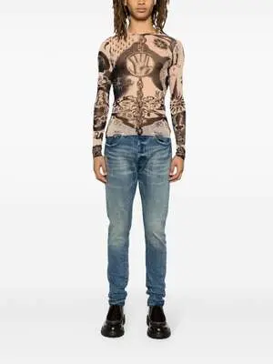 PURPLE BRAND P001 Low-rise Slim-leg Jeans
