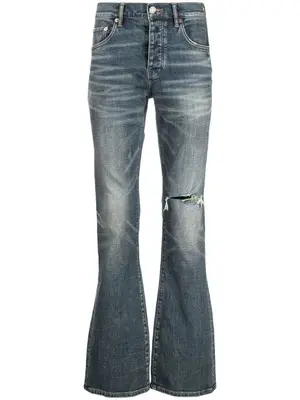 PURPLE BRAND P004 Low-rise Flared Jeans - Blue
