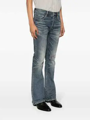 PURPLE BRAND P004 Low-rise Flared Jeans - Blue