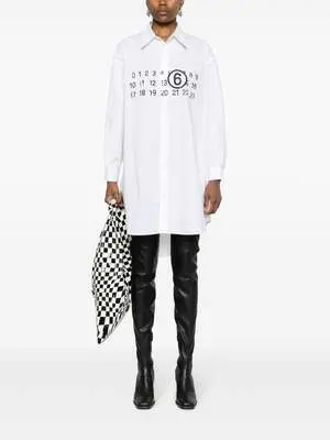 MAISON MARGIELA Logo-print Cotton Shirt Dress