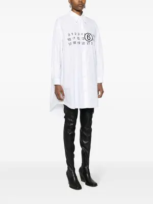 MAISON MARGIELA Logo-print Cotton Shirt Dress