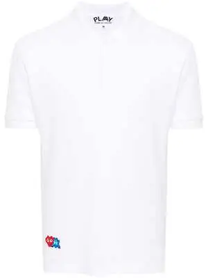 Play Comme Des Garcon X The Artist Invader Pixelated-appliqué Polo Shirt