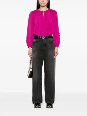 MARANT ETOILE Lamaya Tie-neck Blouse - Pink