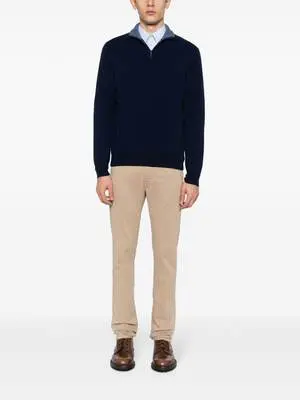 CRUCIANI Half-zip Cashmere Jumper - Blue
