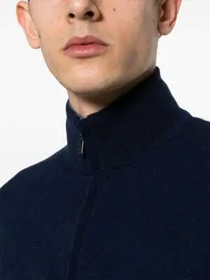 CRUCIANI Half-zip Cashmere Jumper - Blue