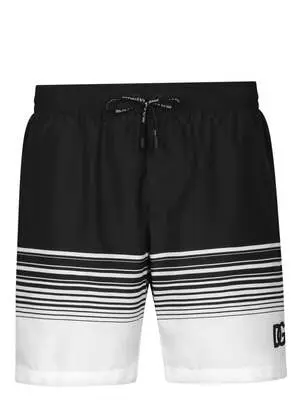 Dolce & Gabbana Stripe-print Swim Shorts - Black
