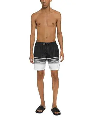Dolce & Gabbana Stripe-print Swim Shorts - Black