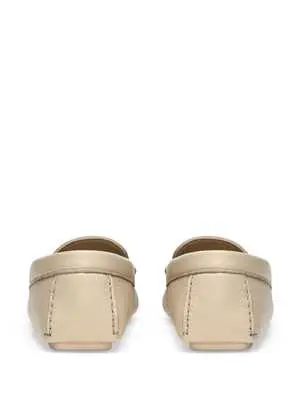 Dolce & Gabbana Logo-plaque Leather Loafers - Neutrals