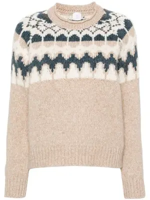 Eleventy Intarsia-pattern Knit Jumper - Neutrals