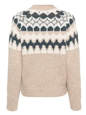 Eleventy Intarsia-pattern Knit Jumper - Neutrals