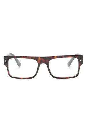Prada Square Frame Glasses - Brown
