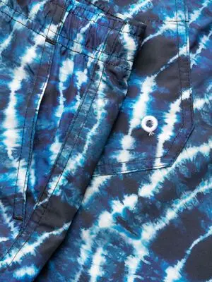 COUNTY OF MILAN Wave Print Swim Shorts - Blue