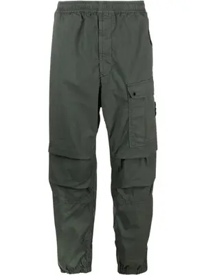 Stone Island Compass-badge Tapered-leg Trousers - Green