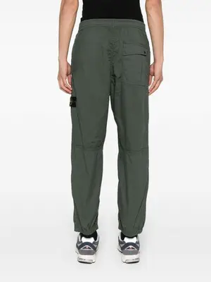 Stone Island Compass-badge Tapered-leg Trousers - Green