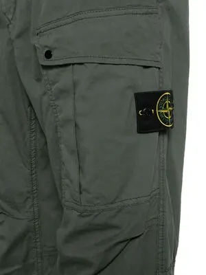 Stone Island Compass-badge Tapered-leg Trousers - Green