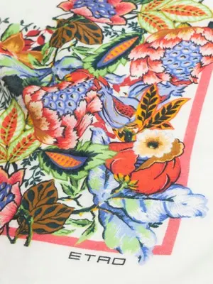 Etro Bouquet-print Fringed Scarf