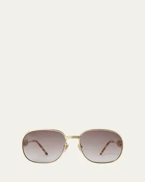 Casablanca Gradient Round Sunglasses - Gold/silver/t-shell/