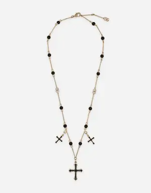 Dolce & Gabbana Rosary-style Necklace With Crosses - Gold