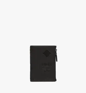 Mcm Aren Snap Wallet In Maxi Monogram Leather - Black