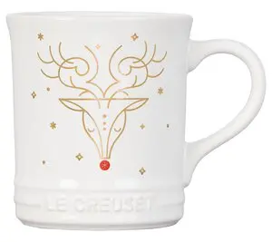 LE CREUSET Noel Collection: 14 Oz. Rudolph Mug White W/ Plique - One-color