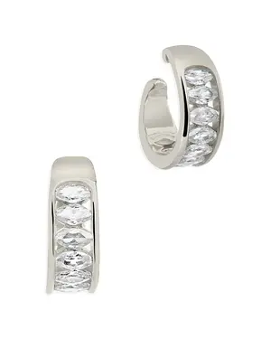 Sterling Forever Mira Cuff Earrings - Silver