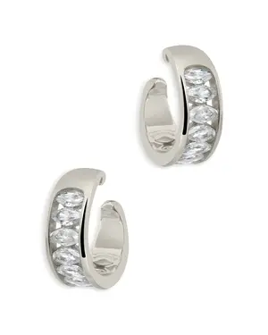 Sterling Forever Mira Cuff Earrings - Silver