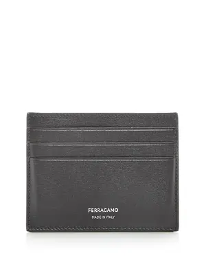 FERRAGAMO Leather Card Case - Nero