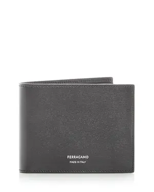 FERRAGAMO Florence Leather Bifold Wallet - Nero