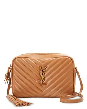 Saint Laurent Lou Quilted Leather Bag Brown/light Bronze