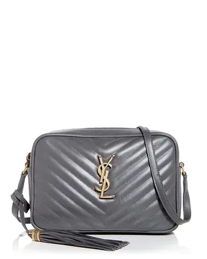 Saint Laurent Lou Quilted Leather Bag - Storm Leather/gold
