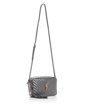 Saint Laurent Lou Quilted Leather Bag - Storm Leather/gold