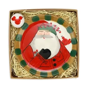 VIETRI Old St. Nick Canape Plate With Cork Stopper