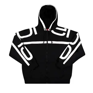 Supreme Big Logo Paneled Zip Up Hoodie