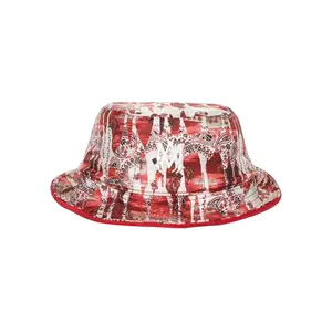 Amiri Bandana Aloha Silk Bucket Hat - Red