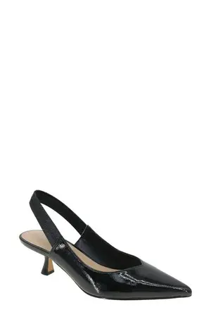 Bcbgmaxazria Kayla Pointed Toe Kitten Heel Pump - Black Patent