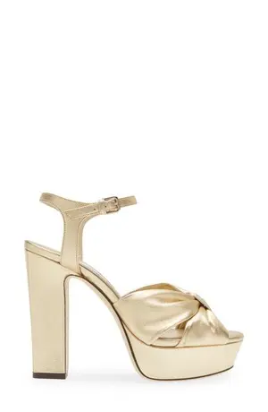 JIMMY CHOO Heloise Platform Sandal - Gold