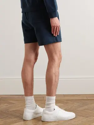 Mr P. Straight-leg Cotton-jersey Shorts - Blue